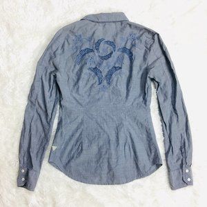 Guess | Tops | Rare Guess Embroidered Crochet Buttondown Shirt | Poshmark